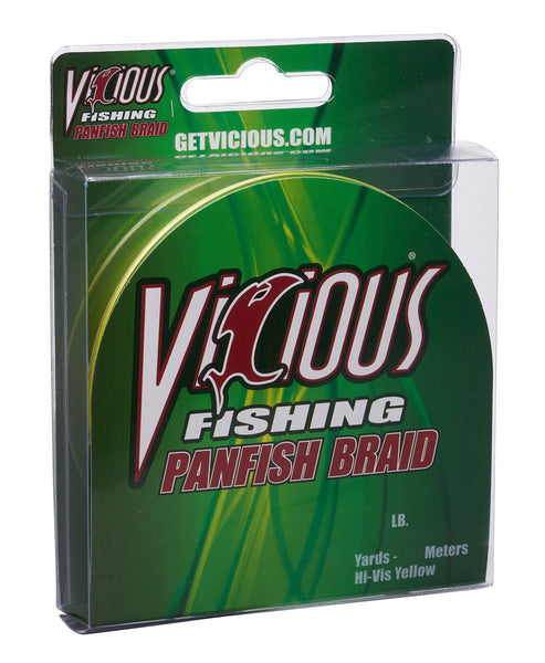 Vicious Panfish Hi-Vis Yellow Braid - 10 Lb Test | Bass Capital Tackle
