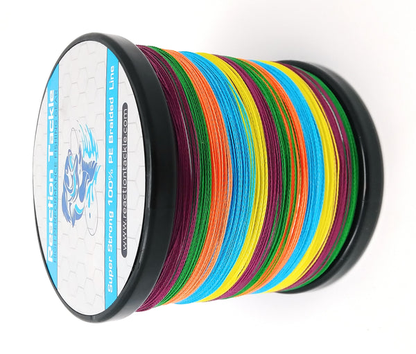 Reaction Tackle Braided Fishing Line- Multi-Color | Bass Capital Tackle